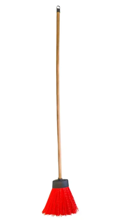 Corn Broom Fitted With Handle-Red | GEO Brushware